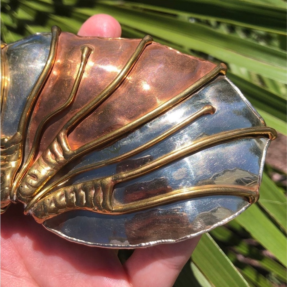 Vintage Avante Guard Runway Brutalist Brass & Copper … - Gem